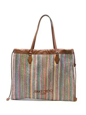 JIMMY CHOO Chevron Knit Drawstring Tote Bag