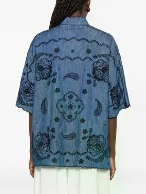 Zimmermann Aster Paisley Embroidered Scalloped Blouse