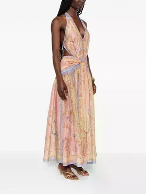 Zimmermann Indra Plunge-neck Maxi Dress - Neutrals