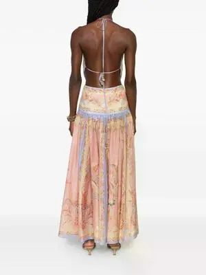 Zimmermann Indra Plunge-neck Maxi Dress - Neutrals