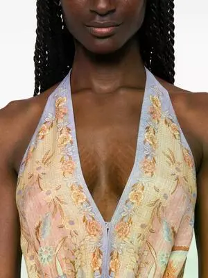 Zimmermann Indra Plunge-neck Maxi Dress - Neutrals