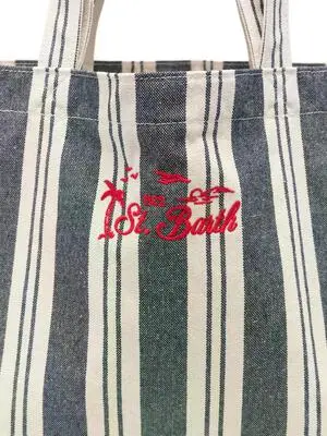 MC2 SAINT BARTH Striped Embroidered Tote Bag