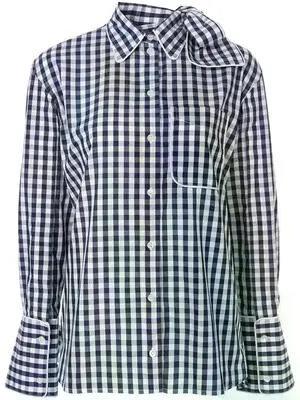 JW ANDERSON JW Anderson Gingham Shirt With Pussy Bow