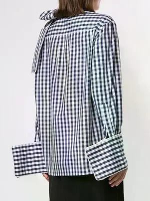 JW Anderson Gingham Shirt With Pussy Bow