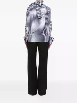 JW Anderson Bow-embellished Gingham Shirt