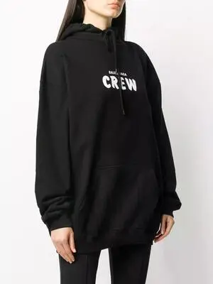 Balenciaga Crew Print Oversized Hoodie