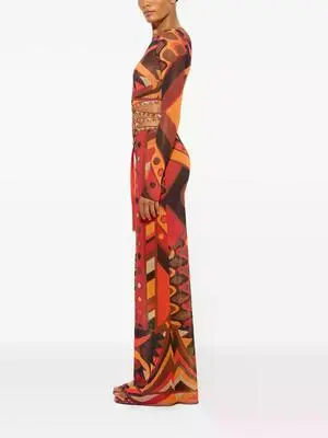 Emilio Pucci Vivara Print Tulle Crop Top