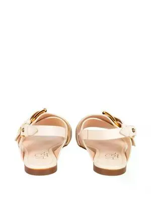 Agl Off-white Leather Criss-cross Sandals - Neutrals