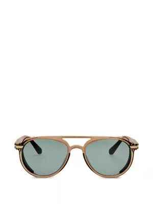 Linda Farrow Titanium Pilot Frame Sunglasses - Neutrals
