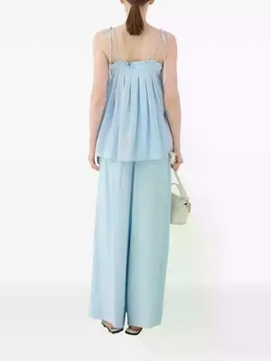 ELEH Pleated Spaghetti-strap Top
