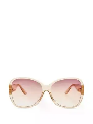 Linda Farrow Oversized Geometric Sunglasses - Neutrals