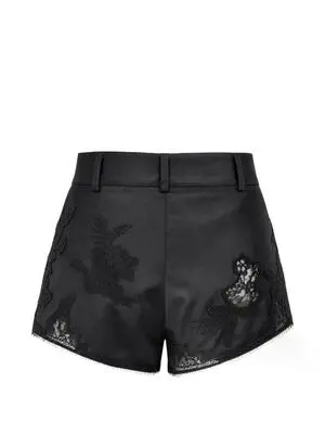 ALMAZ Pillowtalk Lace-trim Mini Shorts - Black