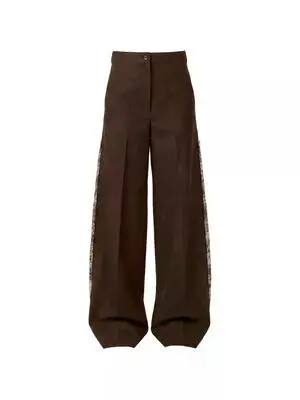 ALMAZ Canyon Lace-panelled Trousers - Brown