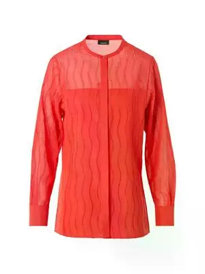 Akris Broderie Anglaise Blouse - Red