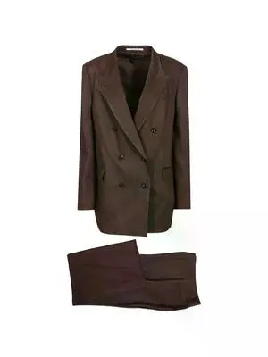 Tagliatore Jasmine Double-breasted Pinstripe Suit - Brown