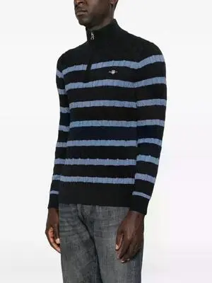 Gant Cable Knit Striped Sweater