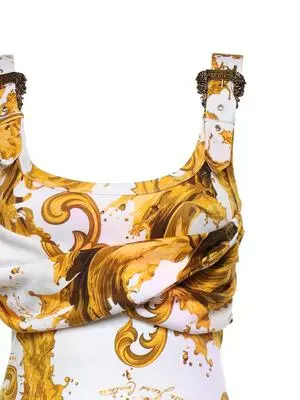 Versace Baroque Print Buckled Strap Top