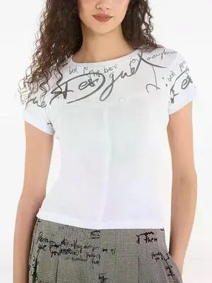Desigual Scribble Print Ribbed T-shirt