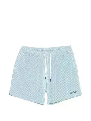 MC2 SAINT BARTH Patmos Striped Drawstring Swim Shorts - Blue