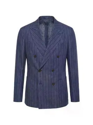 DRUMOHR Pinstripe-pattern Double-breasted Blazer - Blue