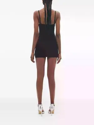 AREA Crystal Embellished Mini Dress