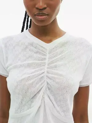 AREA Crystal Embellishment Ruched Top