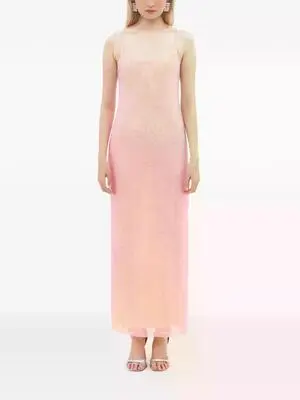 AREA Crystal Embellished Maxi Dress