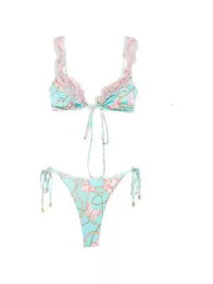 MAZZEI Butterfly Print Bikini - Blue