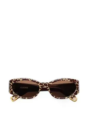 Jacquemus Ovalo Leopard-pattern Sunglasses