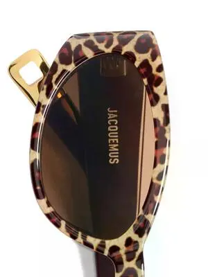 Jacquemus Ovalo Leopard-pattern Sunglasses