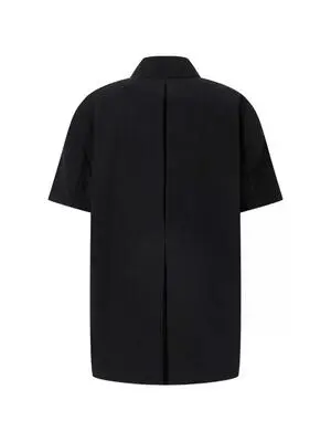 STUDIO TOMBOY Short-sleeve Double-button Oversized Jacket - Black