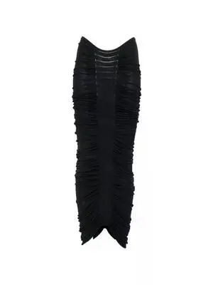 ELOU Sera Ruched Asymmetric-hem Skirt