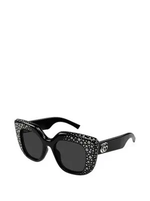 Gucci Crystal-embellished Square-frame Sunglasses