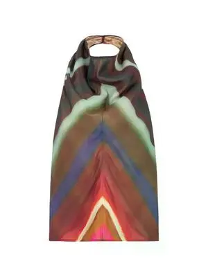 Christopher John Rogers Louie Striped Halterneck Blouse