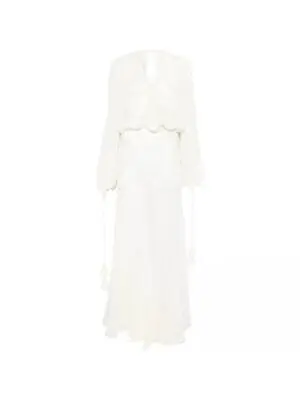NISSA Floral Appliqué Maxi Dress