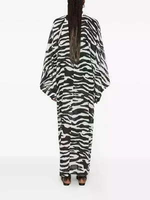 Attico Zebra-print Semi-sheer Kaftan