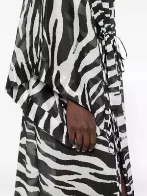 Attico Zebra-print Semi-sheer Kaftan