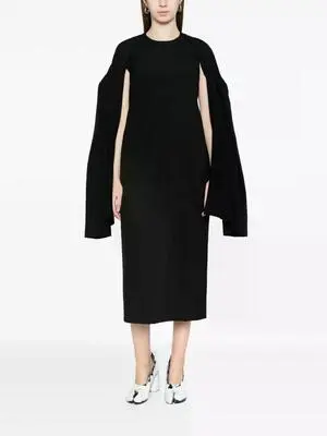 Comme Des Garçons Wool Midi Dress