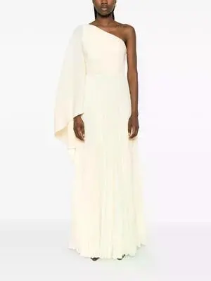 Solace London Maci Pleated One-shoulder Maxi Dress
