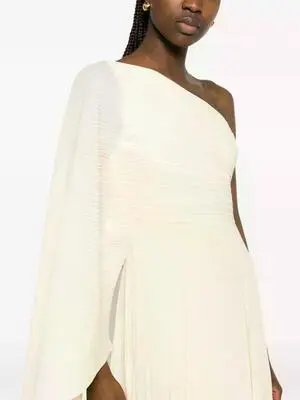 Solace London Maci Pleated One-shoulder Maxi Dress
