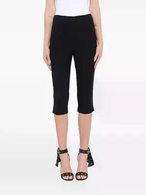 Alexander McQueen Cropped Trousers With Zip Detail - Black