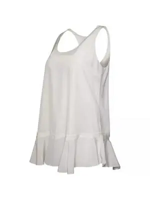Chloé Sleeveless Ruffled Trim Top - White