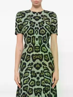 Givenchy Leopard Print A-line Midi Dress
