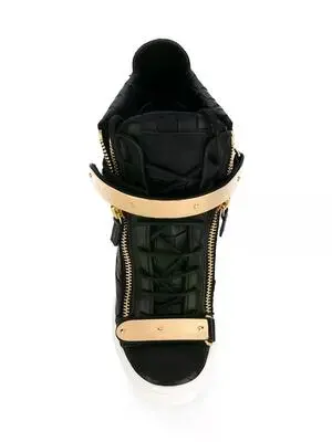 GIUSEPPE ZANOTTI Crocodile Effect Hi-top Wedge Sneakers