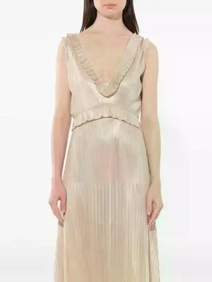 Givenchy Technical Pleated Midi Dress - Neutrals