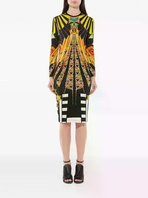 Givenchy Graphic Print Midi Dress - Black