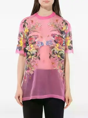 Givenchy Floral Print Semi-sheer T-shirt