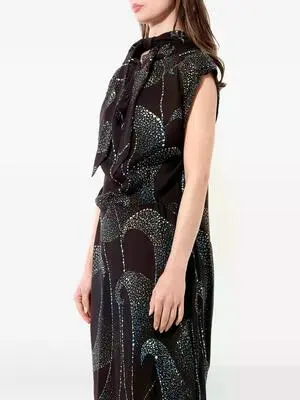 Balenciaga Printed Crepe Midi Dress