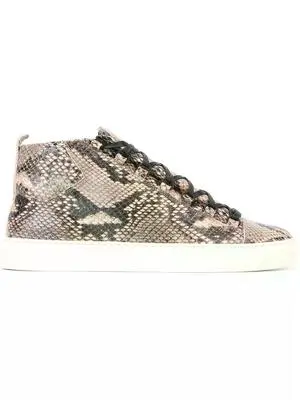 Balenciaga Snakeskin Effect Sneakers - Brown