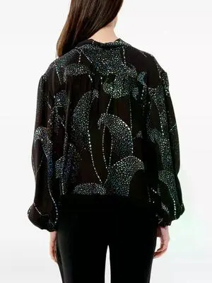 Balenciaga Printed Tie Neck Blouse